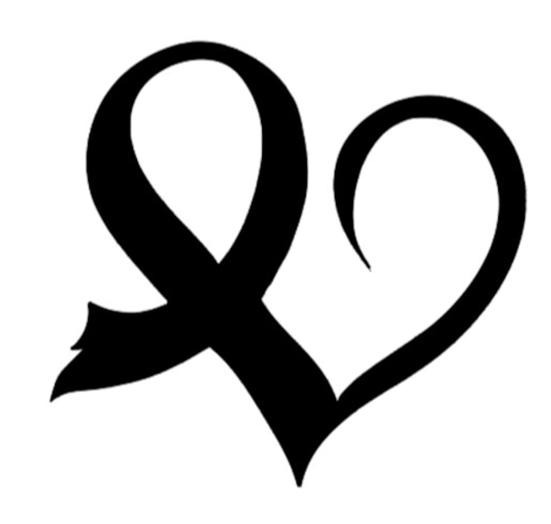Awareness Ribbon/heart Vinyl Decal - Etsy