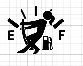 Funny Fun Joke Empty Fuel Tank Girl Decal Girls Vinyl Car Van Bumper ...