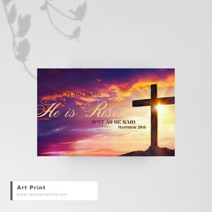 Christian Wall Decor, He is Rising Sign, Matthew 28:6 Sign, Bible Wall ...