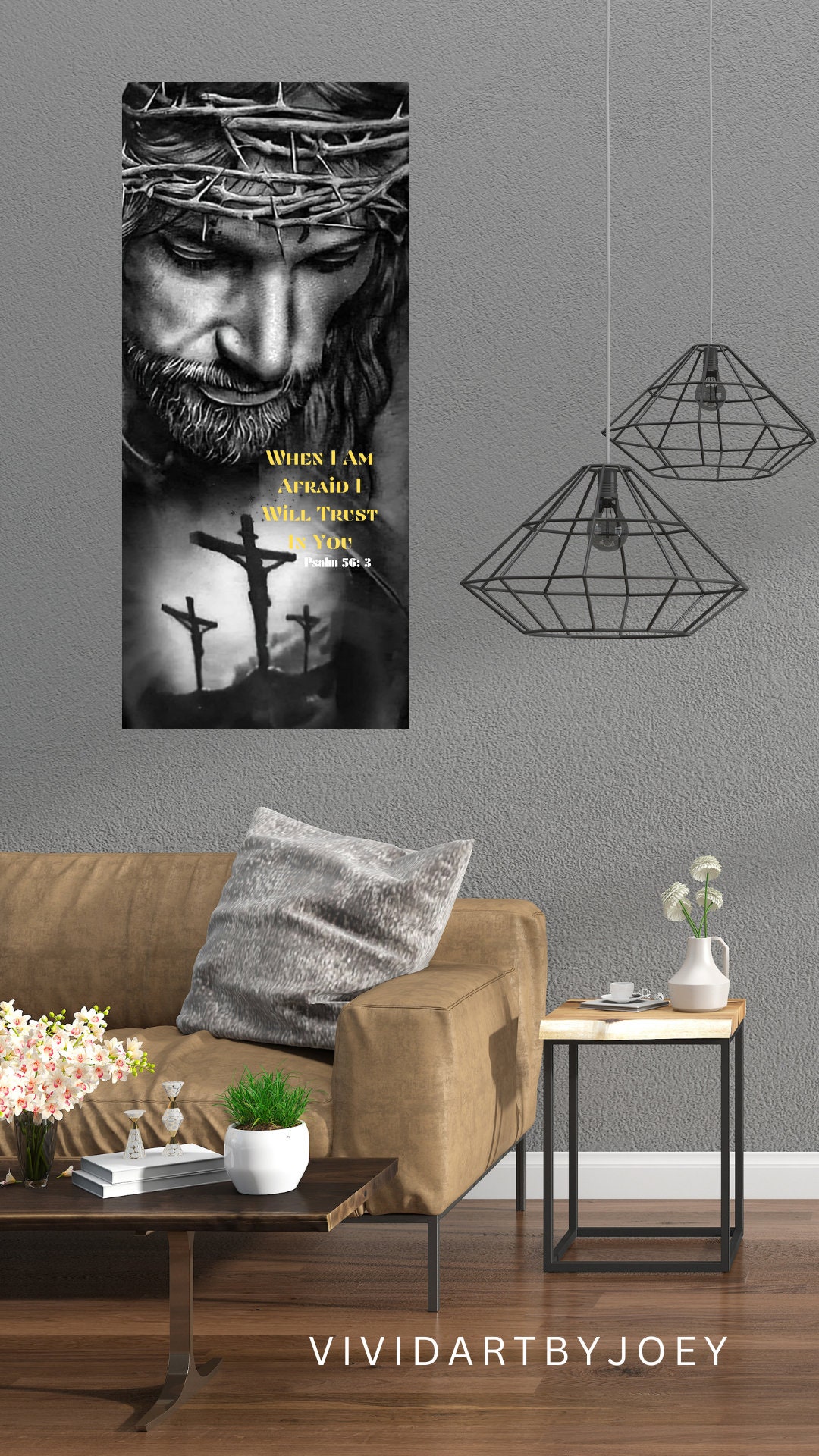Christian Wall Decor Scripture Psalm 56:3 Art Canvas Wall Art - Etsy