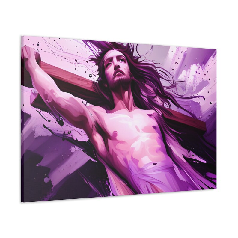 Christian Decor Jesus on Cross INRI Crucifix Jesus Canvas Unframed ...