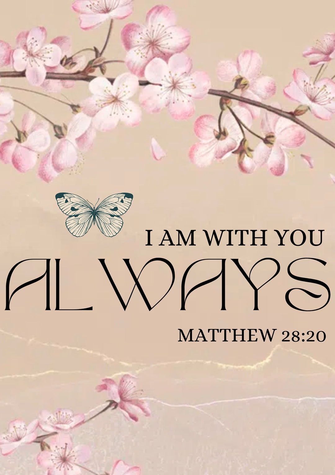 Bible Verse Wall Art Canvas Print, I Am With You Always, Scripture Art ...
