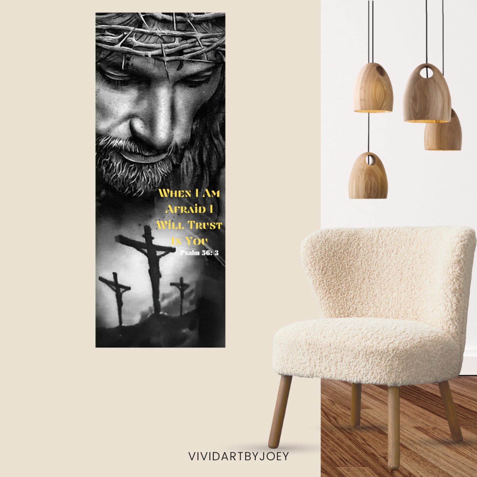 Christian Wall Decor Scripture Psalm 56:3 Art Canvas Wall Art - Etsy