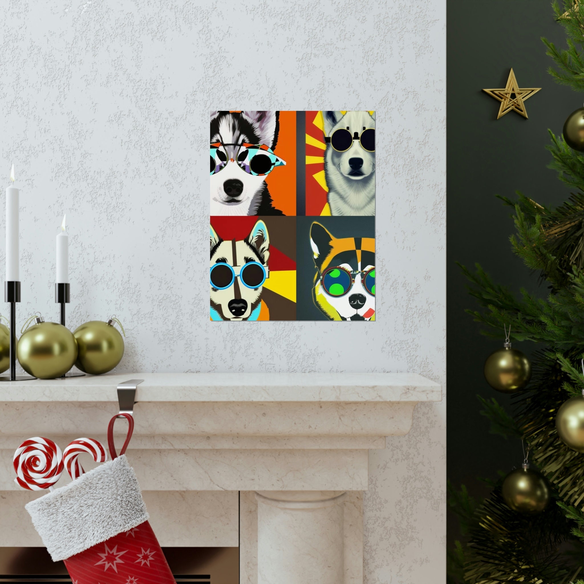 Husky Wall Art Posters Screen Print Pop Art Splash Screen - Etsy