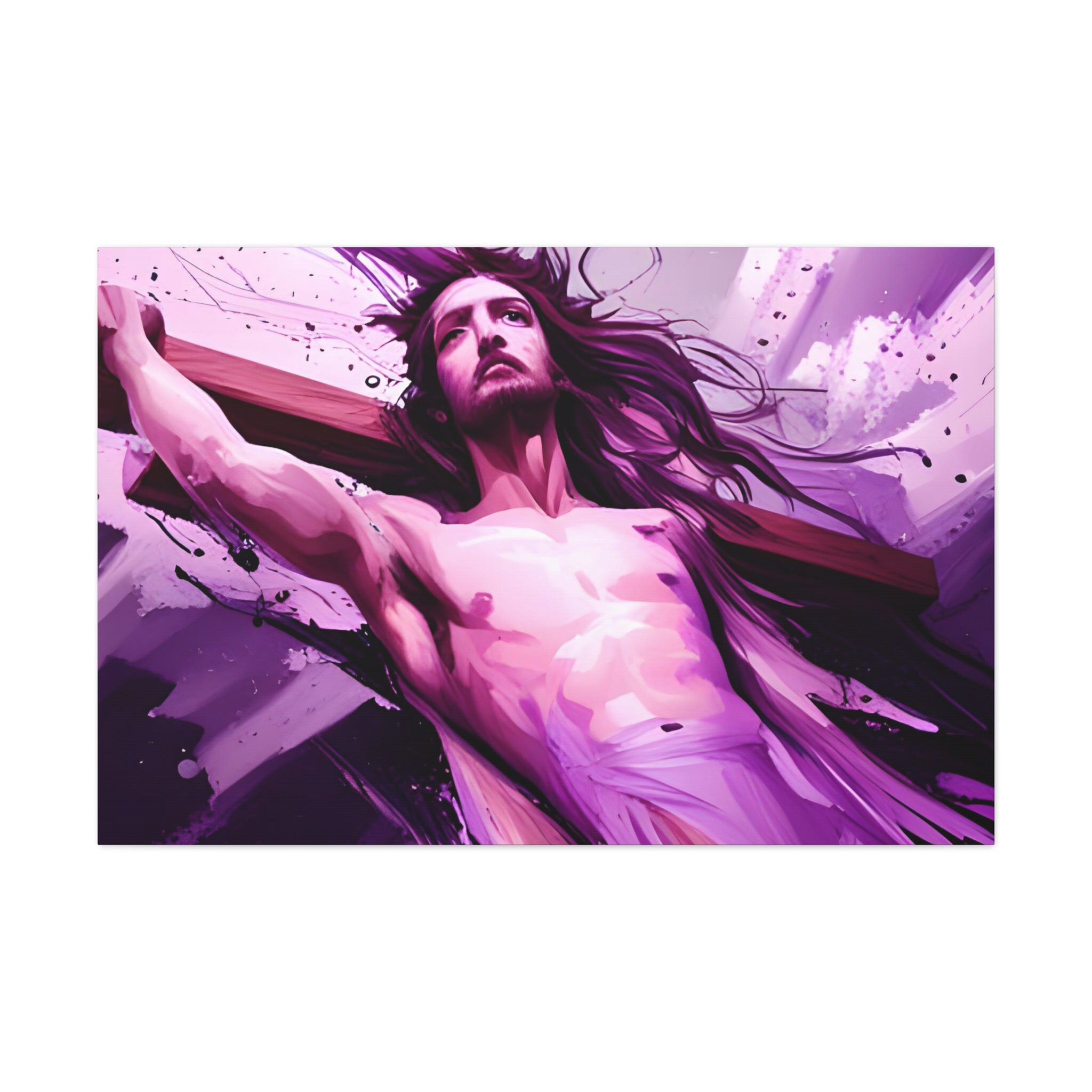 Christian Decor Jesus on Cross INRI Crucifix Jesus Canvas Unframed ...