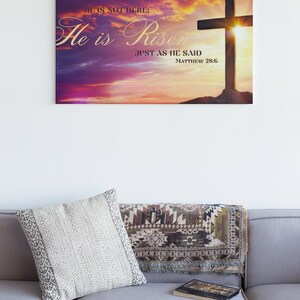 Christian Wall Decor, He is Rising Sign, Matthew 28:6 Sign, Bible Wall ...