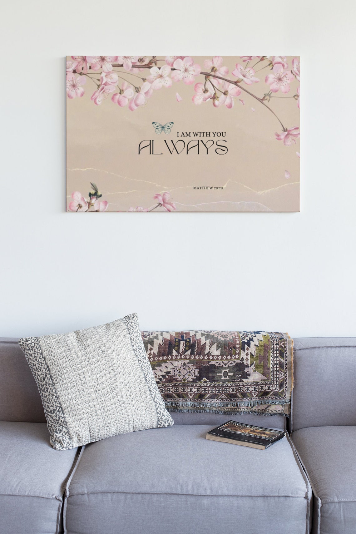 Bible Verse Wall Art Canvas Print I Am With You Always - Etsy