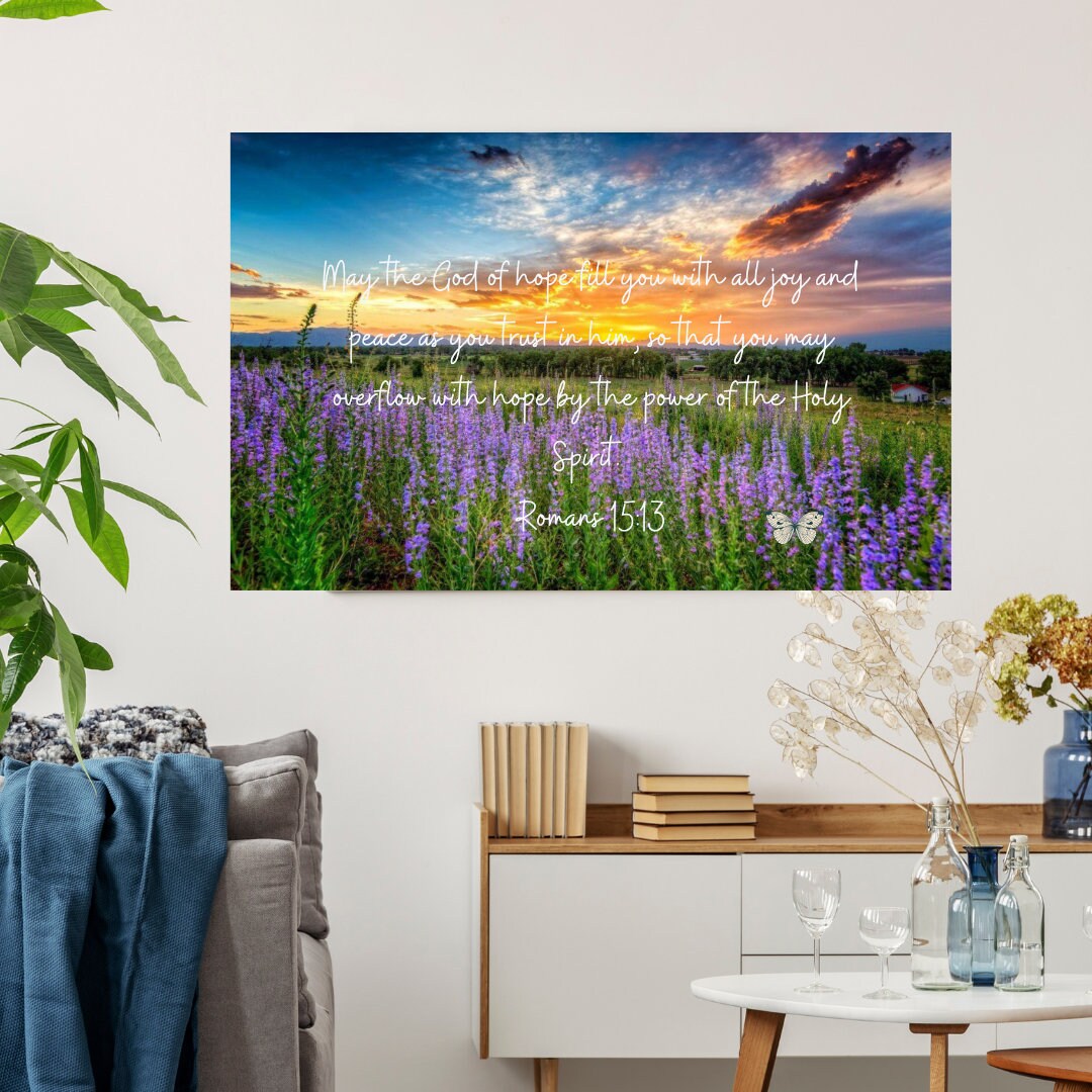 Christian Decor Wall Art Lavender Flower Art Print Flower - Etsy