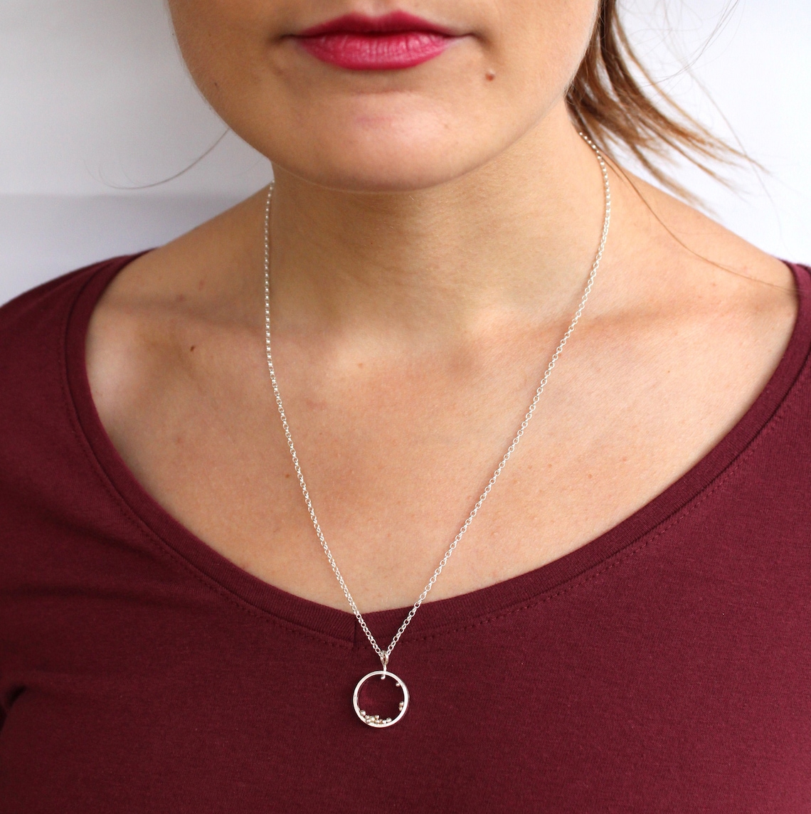 Collar de círculo abierto collar orgánico delicado collar de - Etsy España