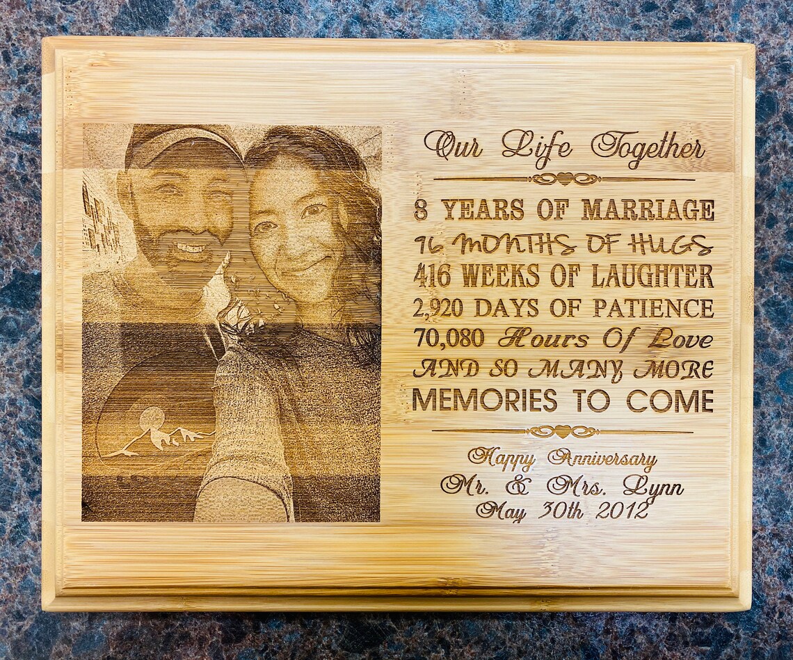 Photo Engraved Bamboo Wood | Etsy