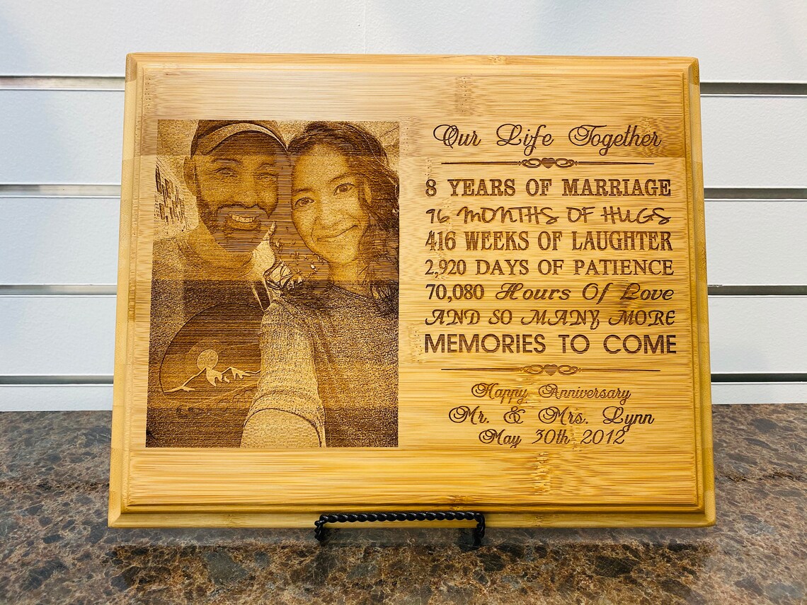 Photo Engraved Bamboo Wood | Etsy