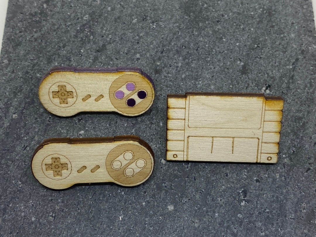 Wood SNES Pins / Laser Cut Pins / Video Game Pin - Etsy