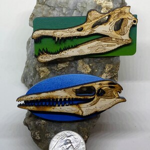 Deluxe Wood Dinosaur Pin / Spinosaur Pin / Mosasaur Pin / Paleoart Pin ...