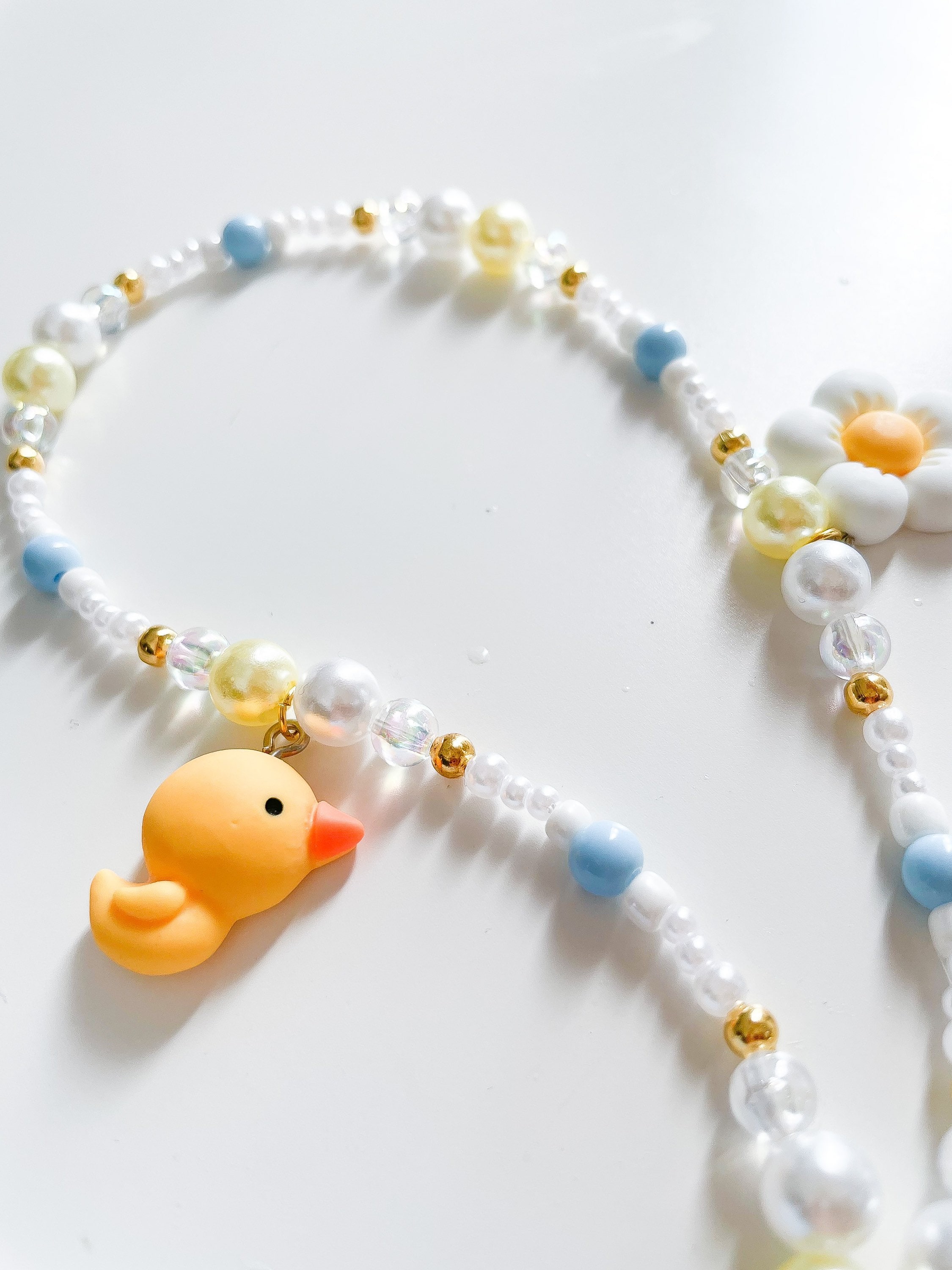 Duck Daisy Phone Strap/duck Daisy Flower Phone Charm/beaded - Etsy