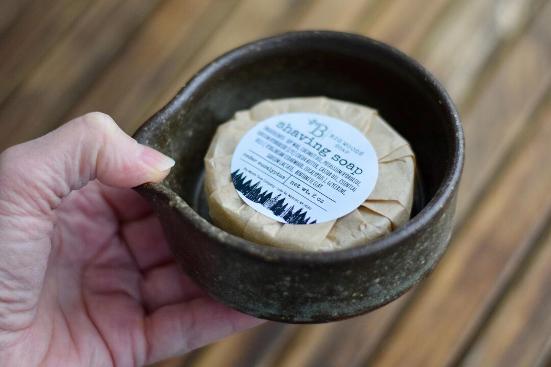 Handmade Pottery Shaving Soap Bowl & Brush Set: Natural Shave Soap - Etsy