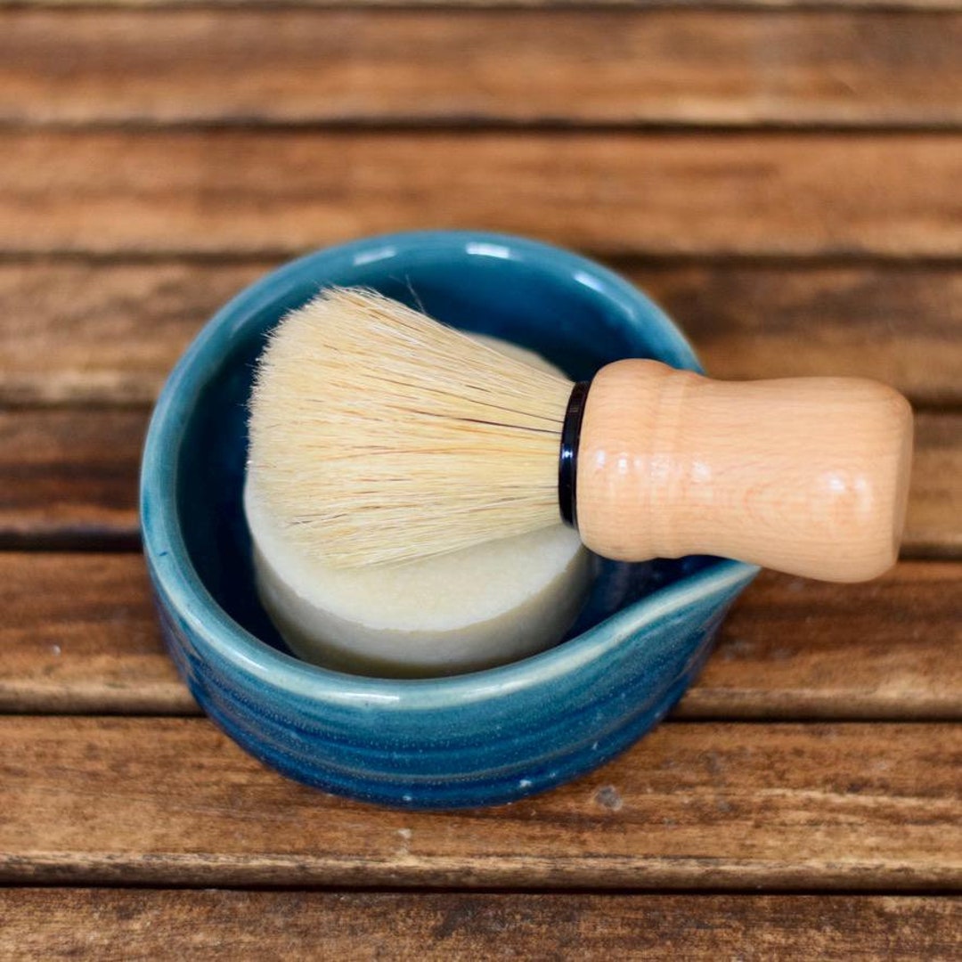 Handmade Pottery Shaving Soap Bowl & Brush Set: Natural Shave Soap - Etsy