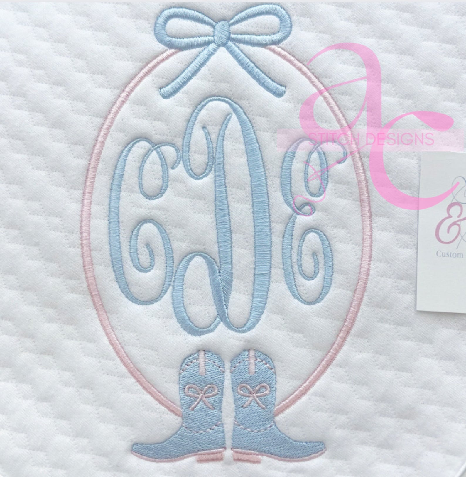 Cowboy Boot With Bow Oval Crest Machine Embroidery Design - Etsy