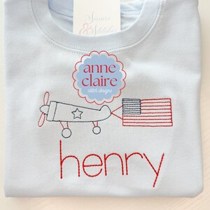 Patriotic Airplane Machine Embroidery Design - Etsy