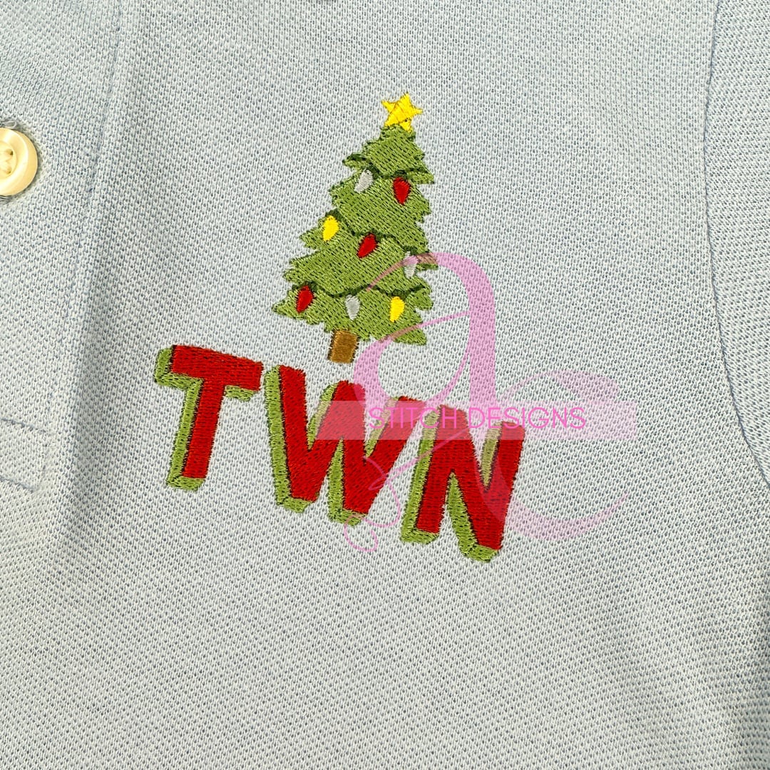 Mini Christmas Tree With Lights Machine Embroidery Design - Etsy