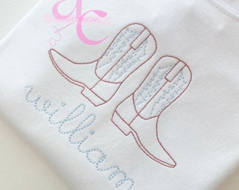 Christmas Cowboy Boot Row Fill and Satin Stitch Machine Embroidery ...
