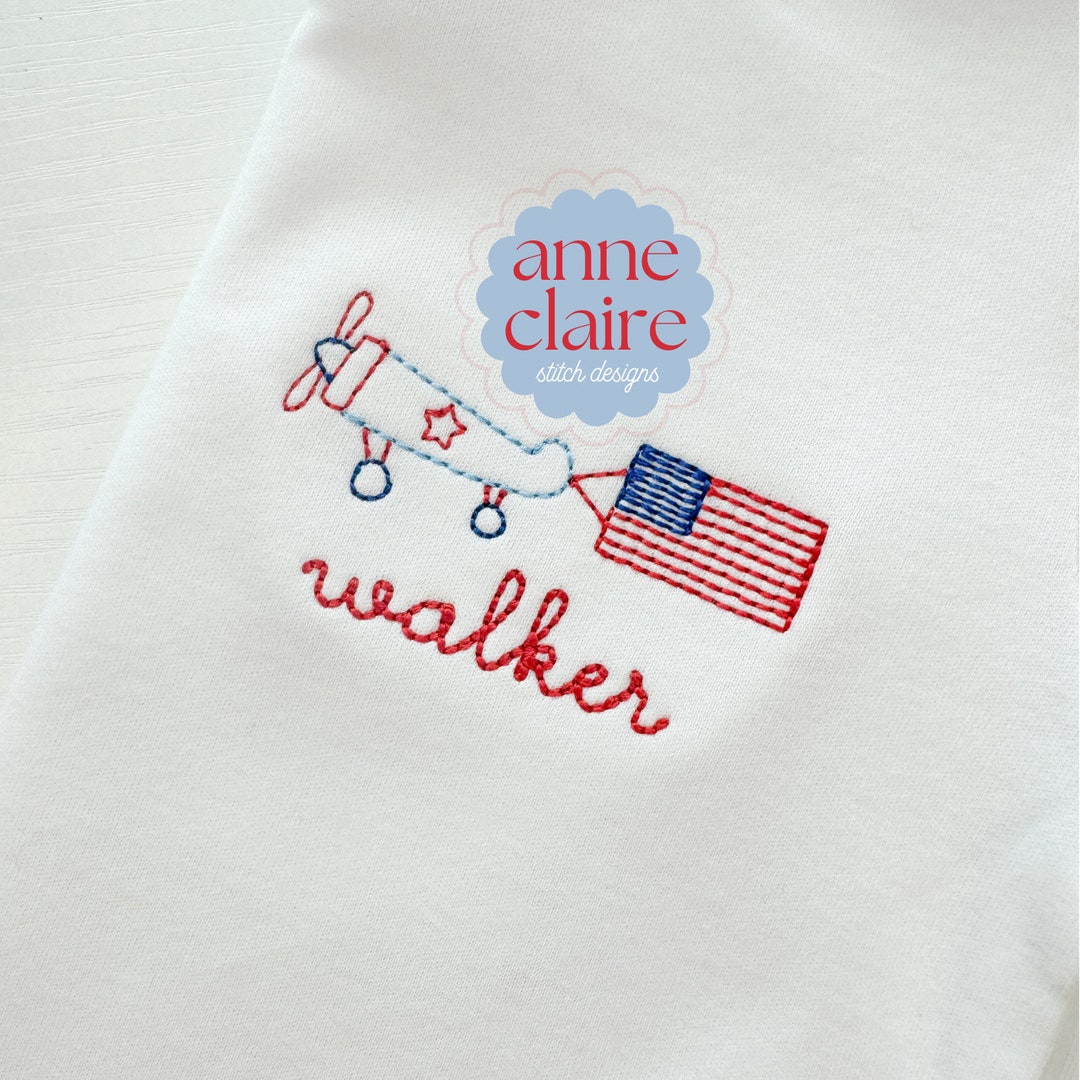 Patriotic Airplane Machine Embroidery Design - Etsy