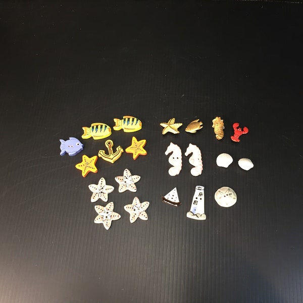 Beach Theme Buttons - Etsy