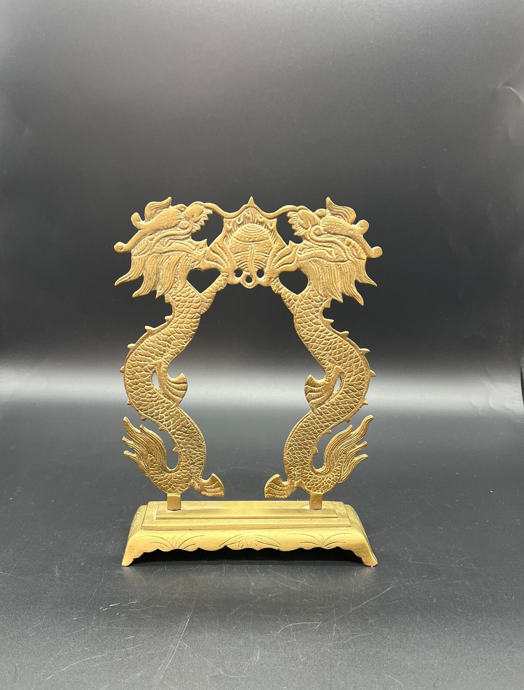 Vintage Chinese Double Dragons Stand - Etsy
