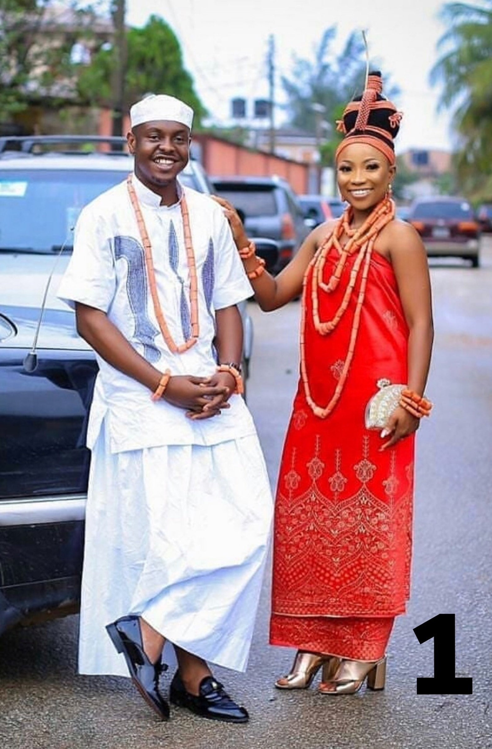 Bini Traditional Wedding Outfits//Bini Bride & Groom | Etsy