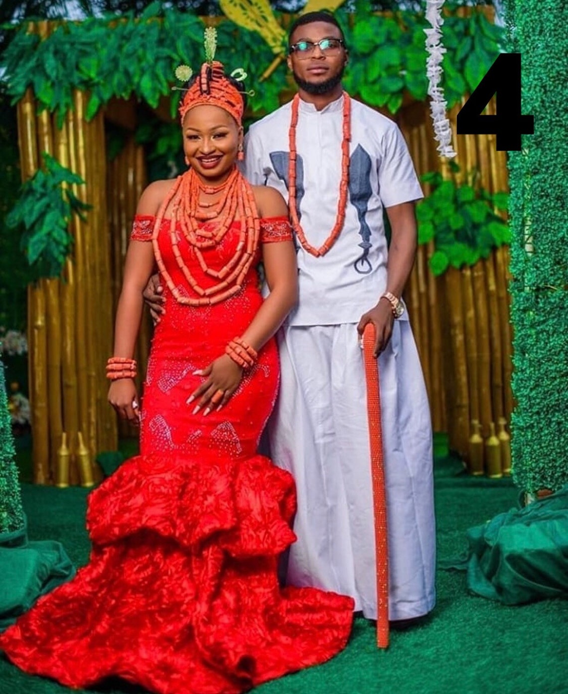 Bini Traditional Wedding Outfits//bini Bride & Groom - Etsy