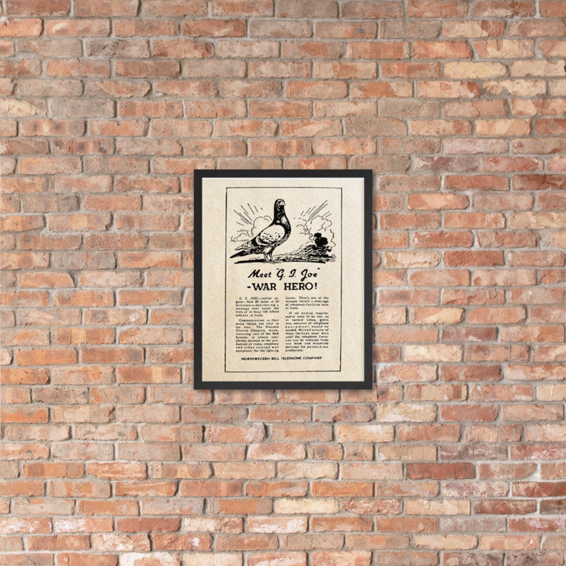 GI Joe Pigeon Digital Poster | INSTANT DOWNLOAD | 1940s | World War 2 ...