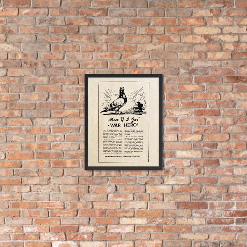 GI Joe Pigeon Digital Poster | INSTANT DOWNLOAD | 1940s | World War 2 ...