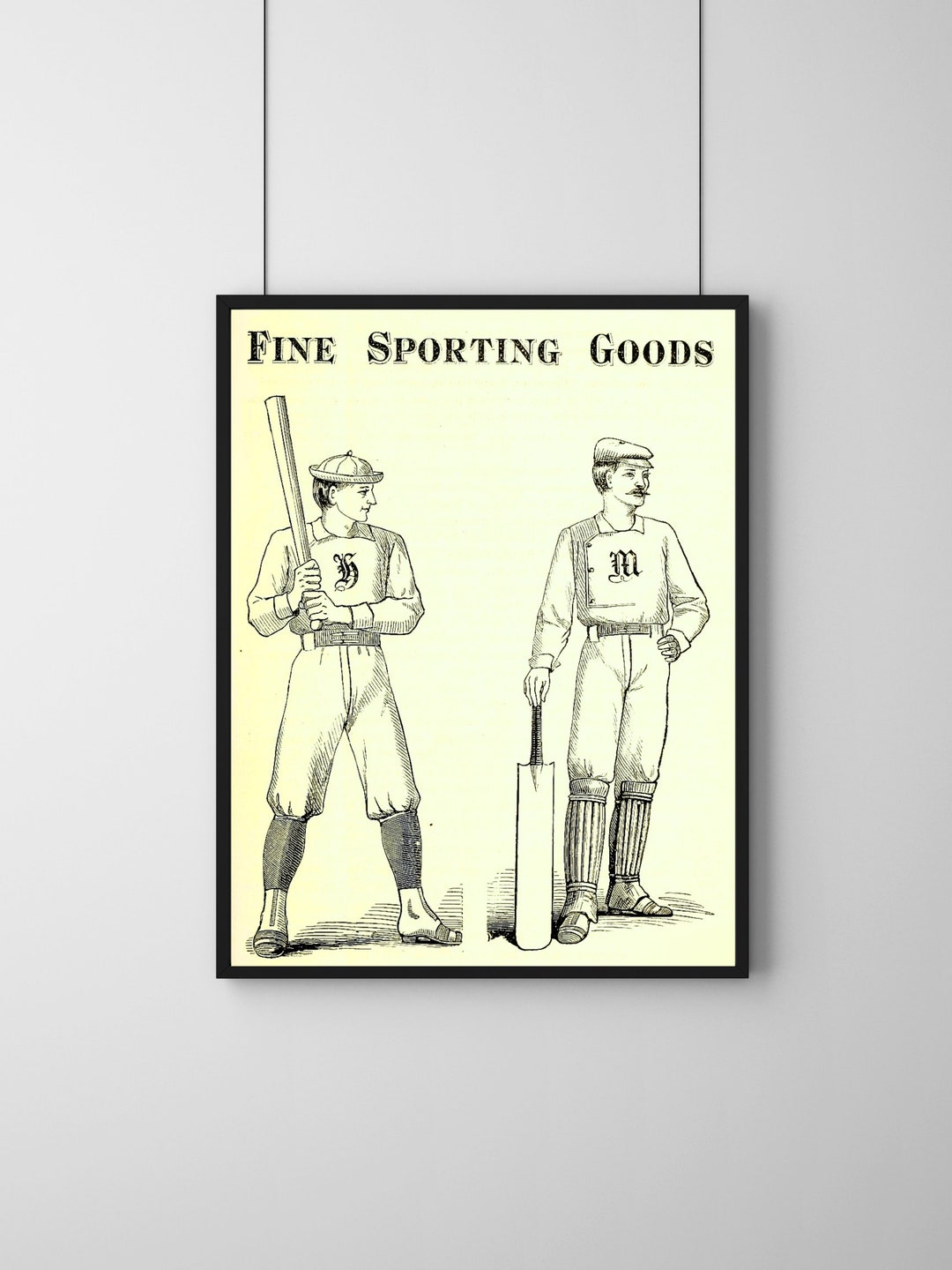 Vintage Baseball & Cricket Digital Poster | 1875 | INSTANT DOWNLOAD ...