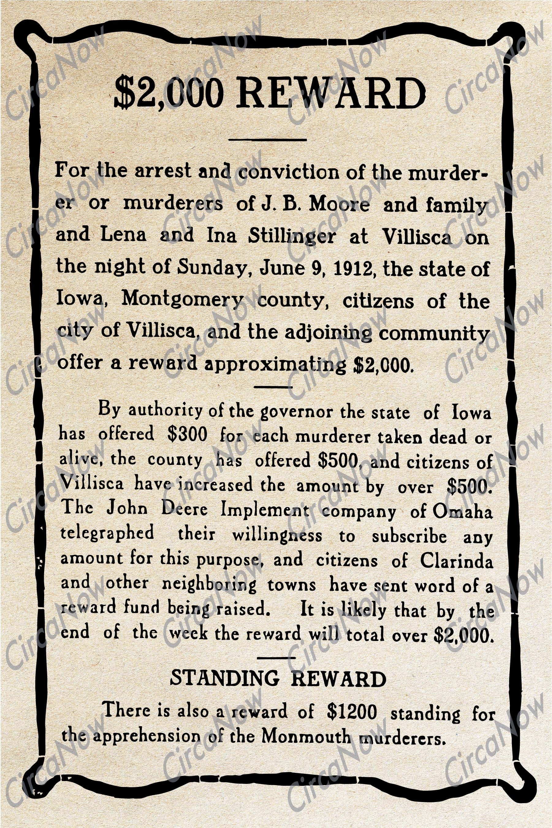 Villisca Axe Murder Digital Poster | 1912 | INSTANT DOWNLOAD | True ...