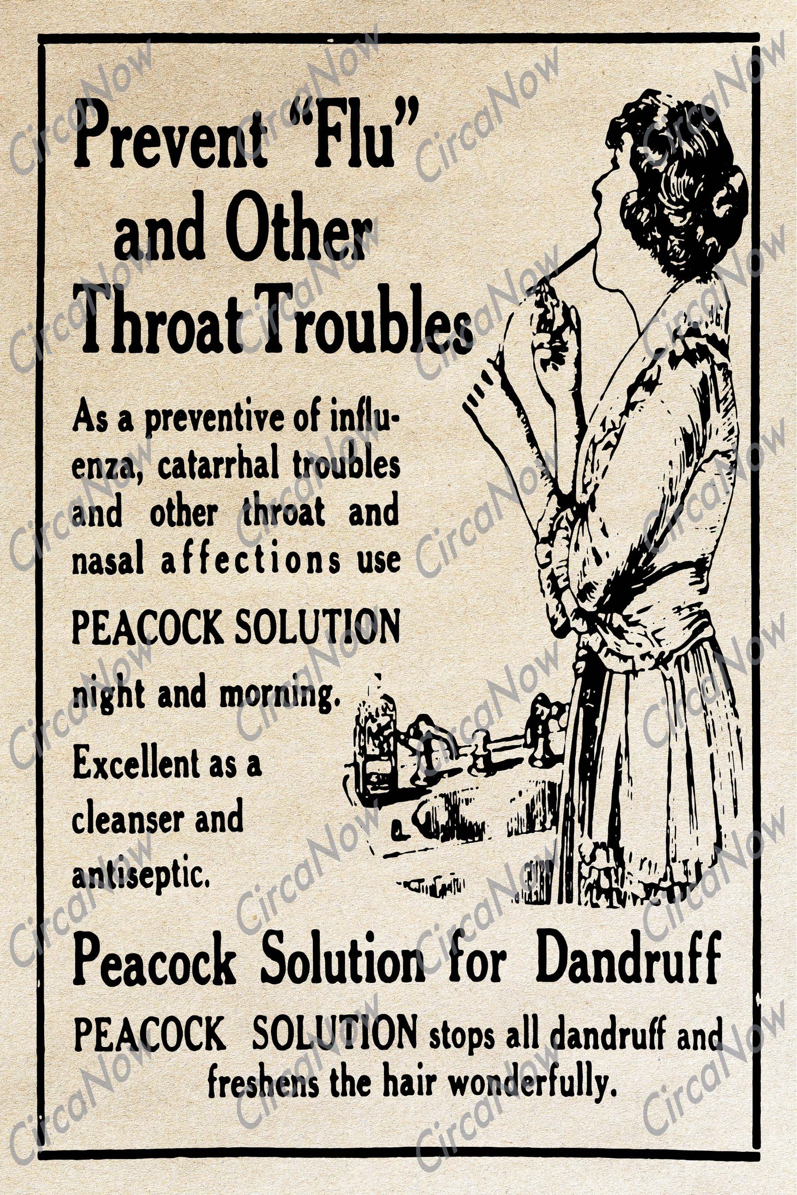 Flu Digital Poster 1920s INSTANT DOWNLOAD Historical | Etsy