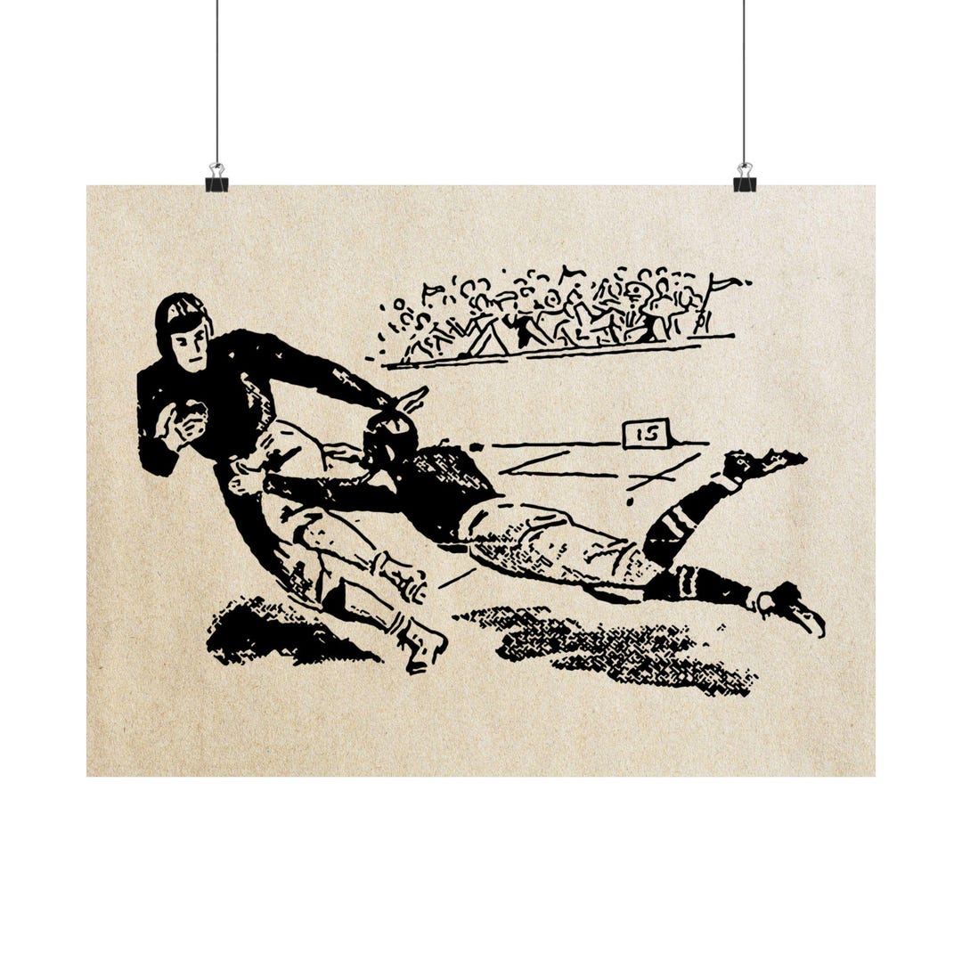 Vintage Football Poster Print | 1942 Newspaper-inspired Art | Retro ...