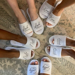 Personalised Bridal Party Slippers Personalised Bridesmaid - Etsy