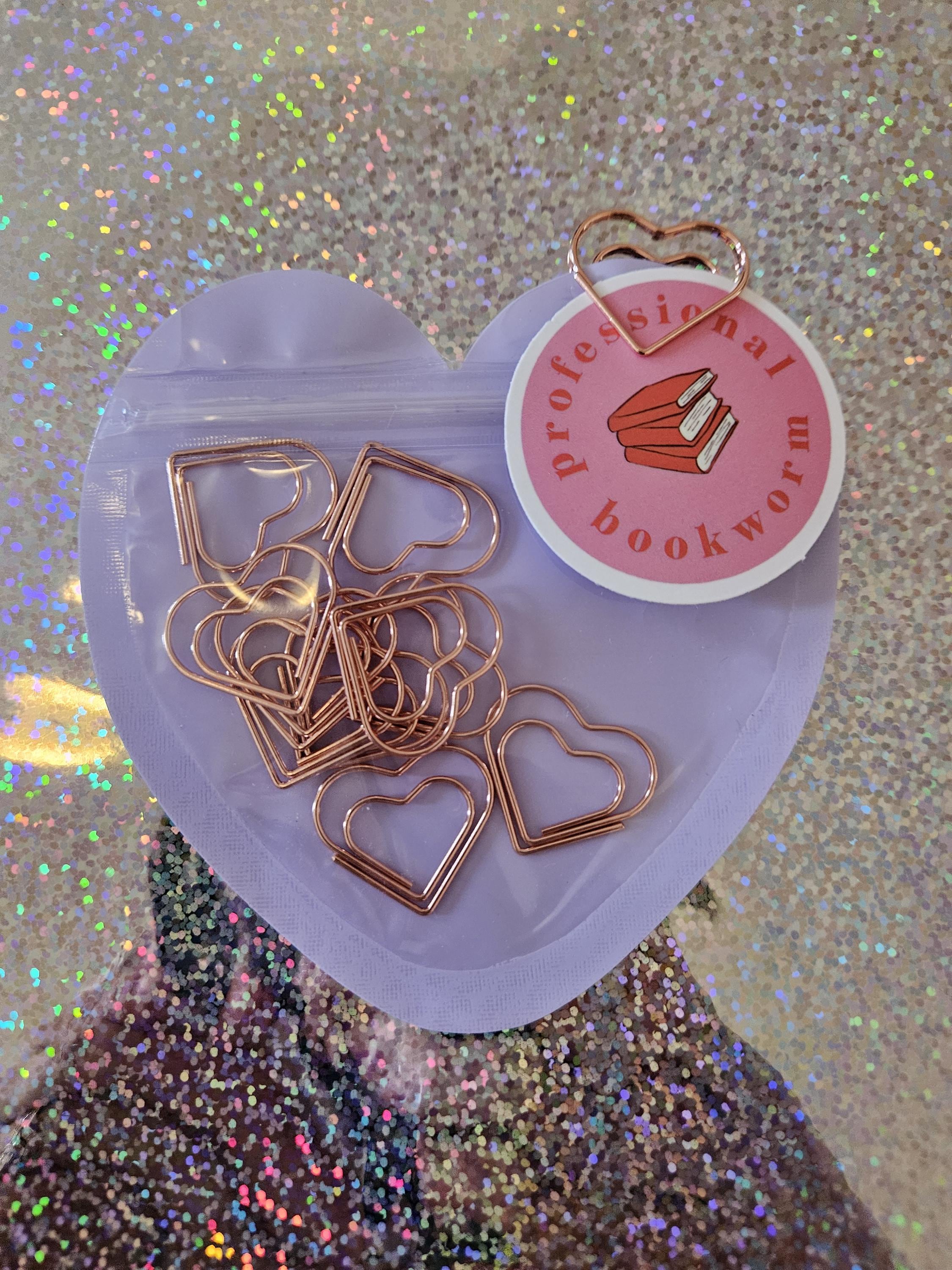 Gold or Rose Gold Heart-shaped Paper Clips - Etsy