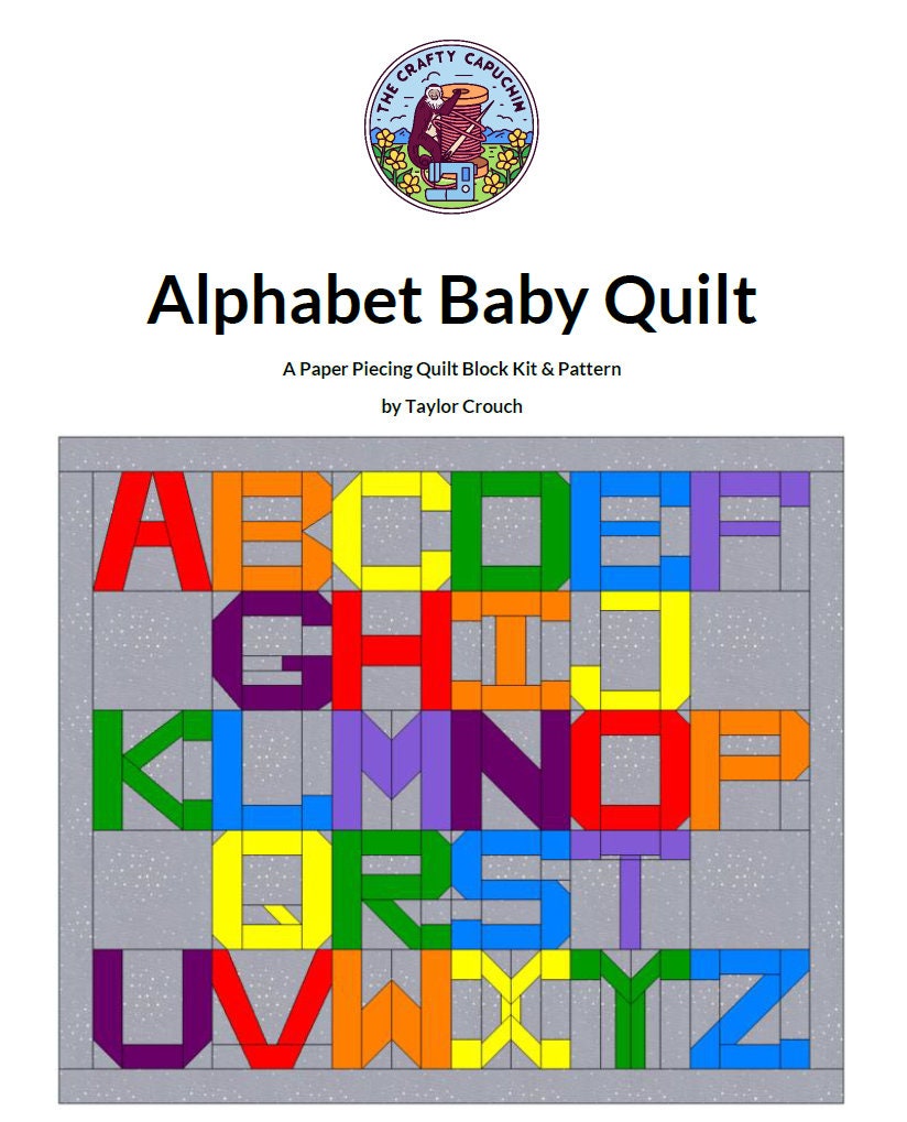 Alphabet Baby Quilt Digital Pattern Foundation Paper Piecing FPP Block ...