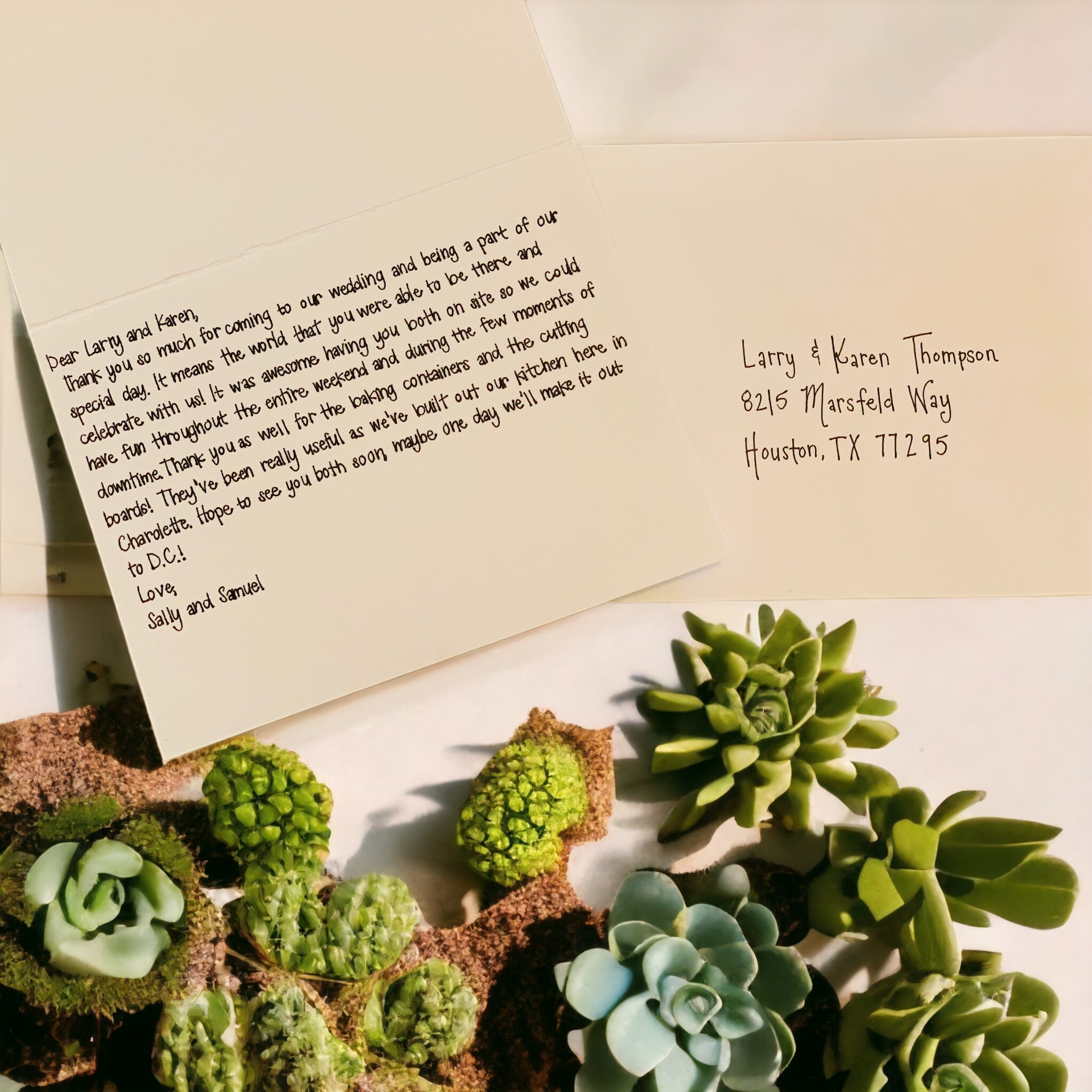 Handwritten Thank You Notes (stationary Included) and Envelope ...