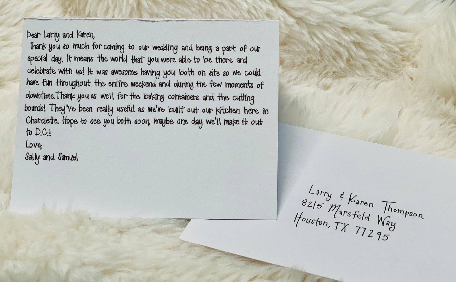 Handwritten Thank You Notes (stationary Included) and Envelope ...