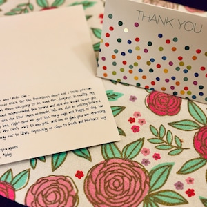 Handwritten Thank You Notes (stationary Included) and Envelope ...