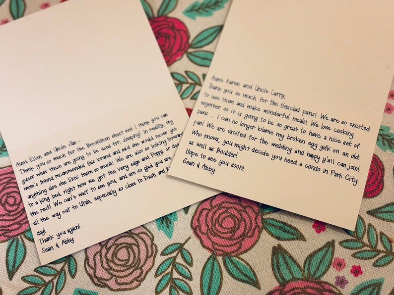 Handwritten Thank You Notes (stationary Included) and Envelope ...