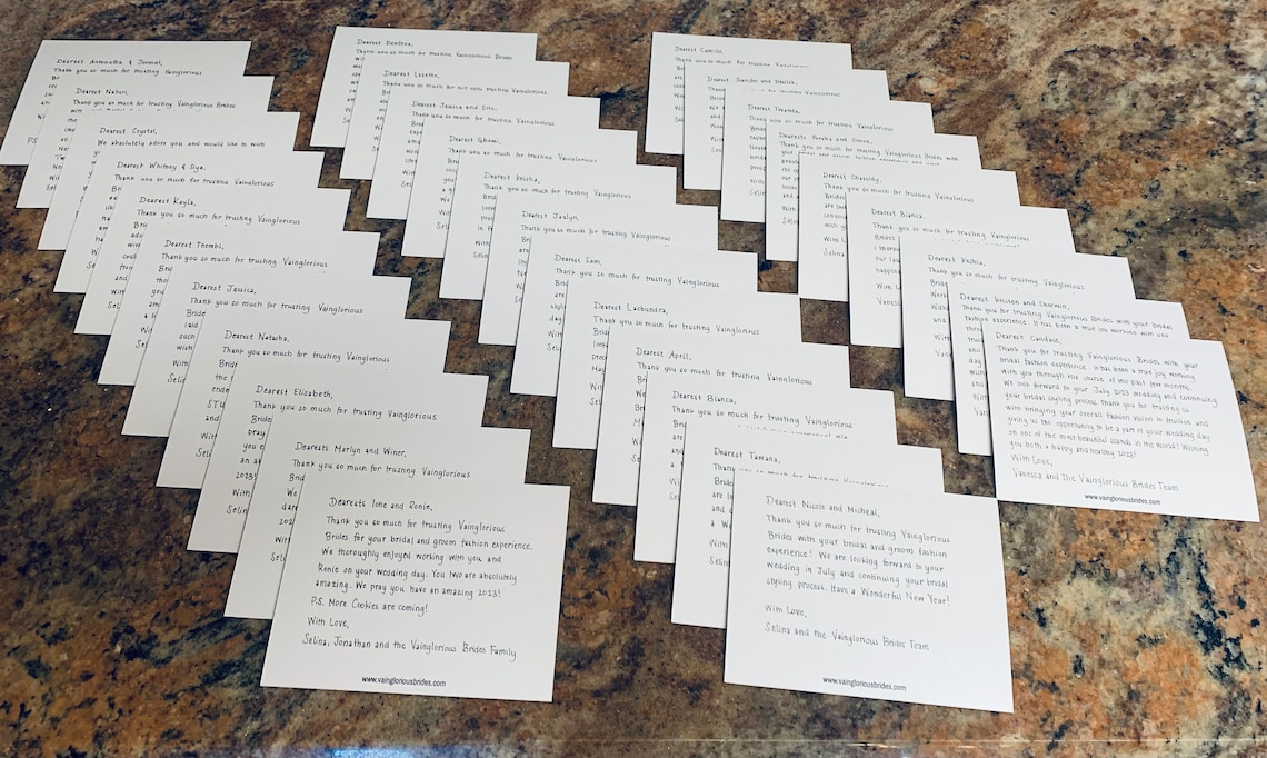 Handwritten Thank You Notes (stationary Included) and Envelope ...