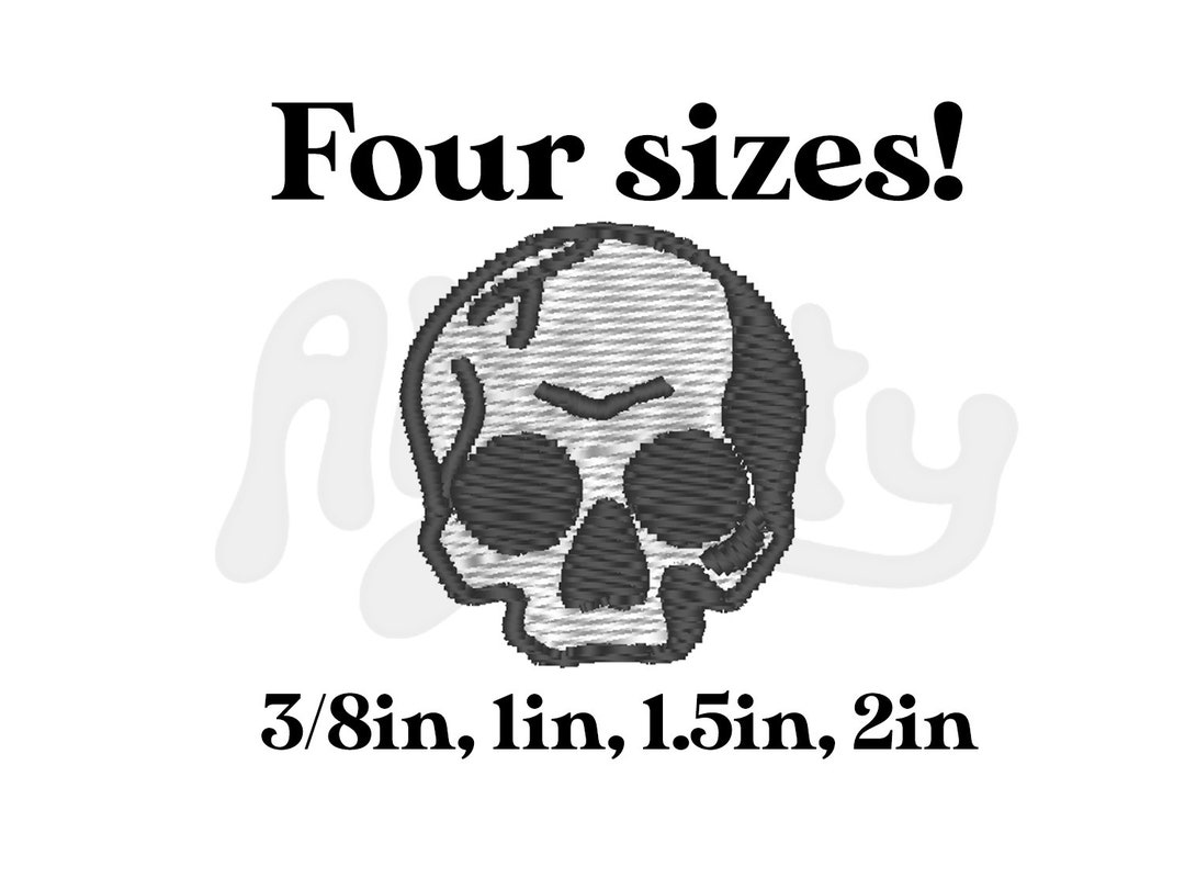 Skull Logo Embroidery File Spooky Halloween Streetwear Grunge - Etsy
