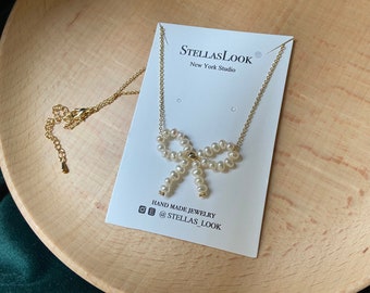 Dainty Bow Necklace - Etsy