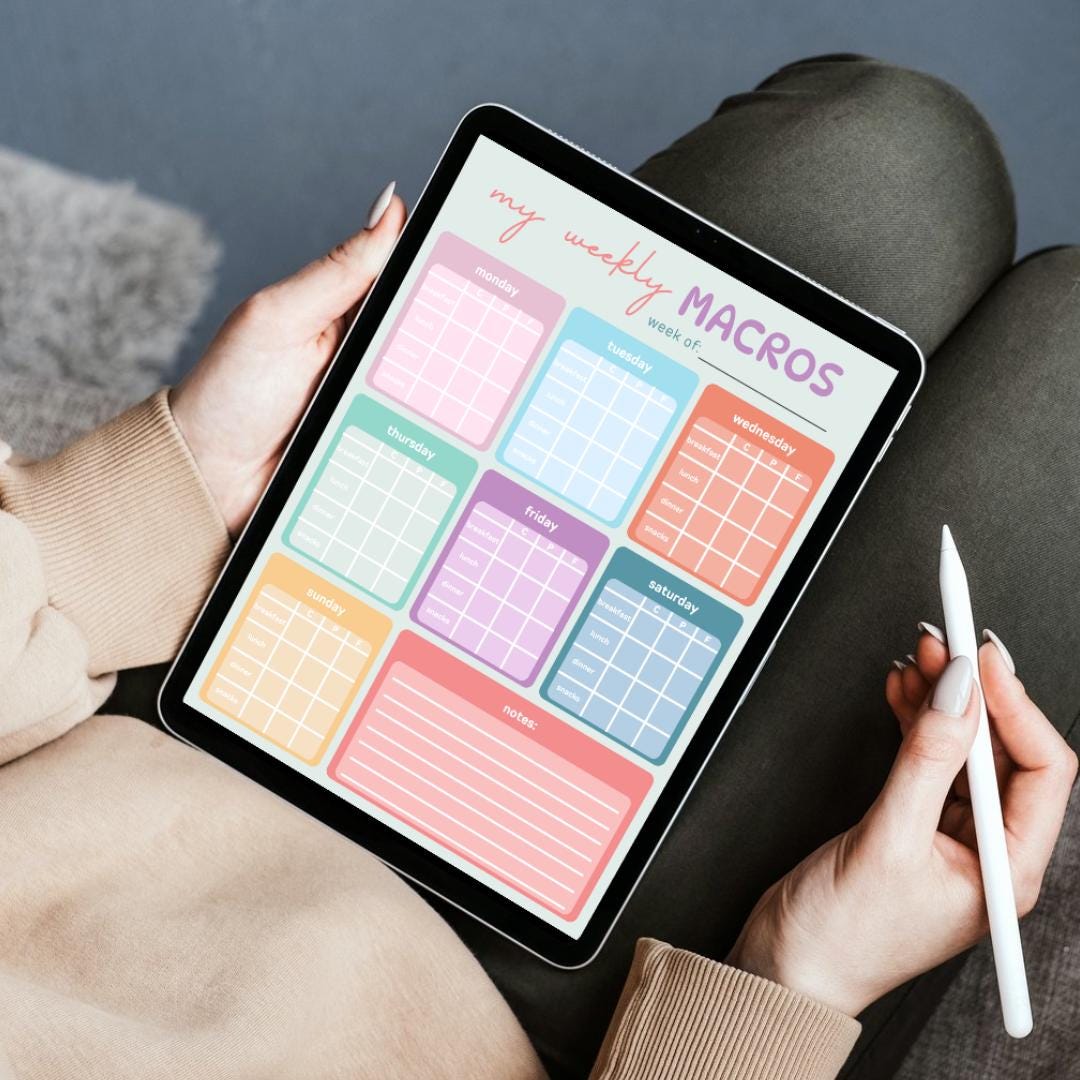 Digital Macro Tracker | Cute Macro Tracker for Fitness | Nutrition ...