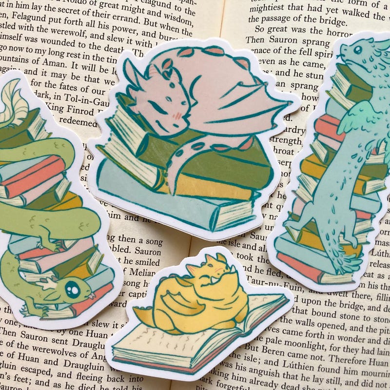 Book Wyrm Stickers - Etsy