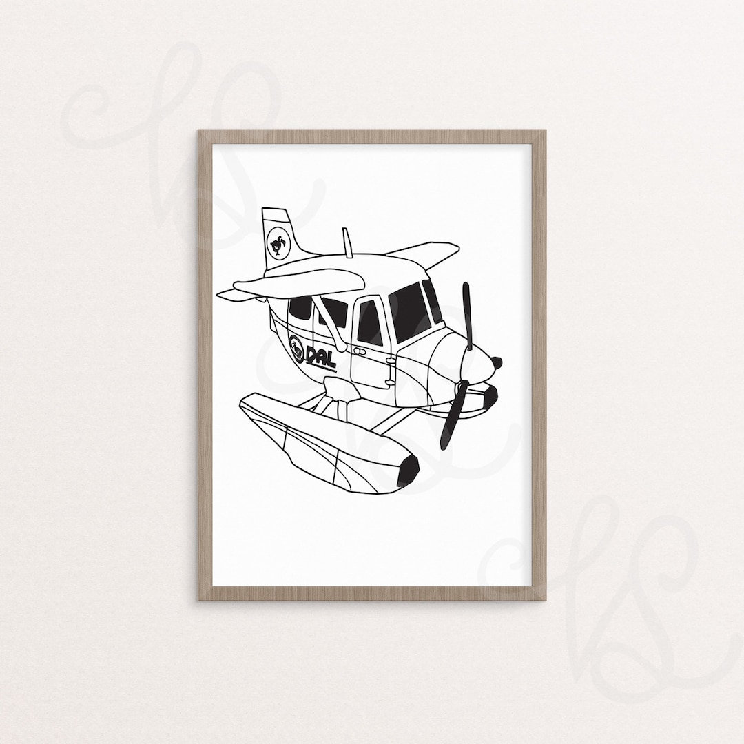 Animal Crossing Art Print, Seaplane Art Print, Digital Download, Animal ...