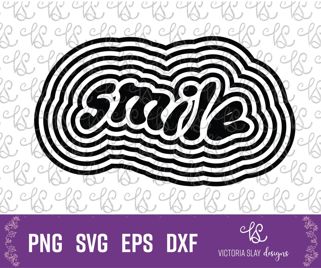 Funky Smile Y2K Aesthetic SVG | Digital Download | Trendy Outline ...
