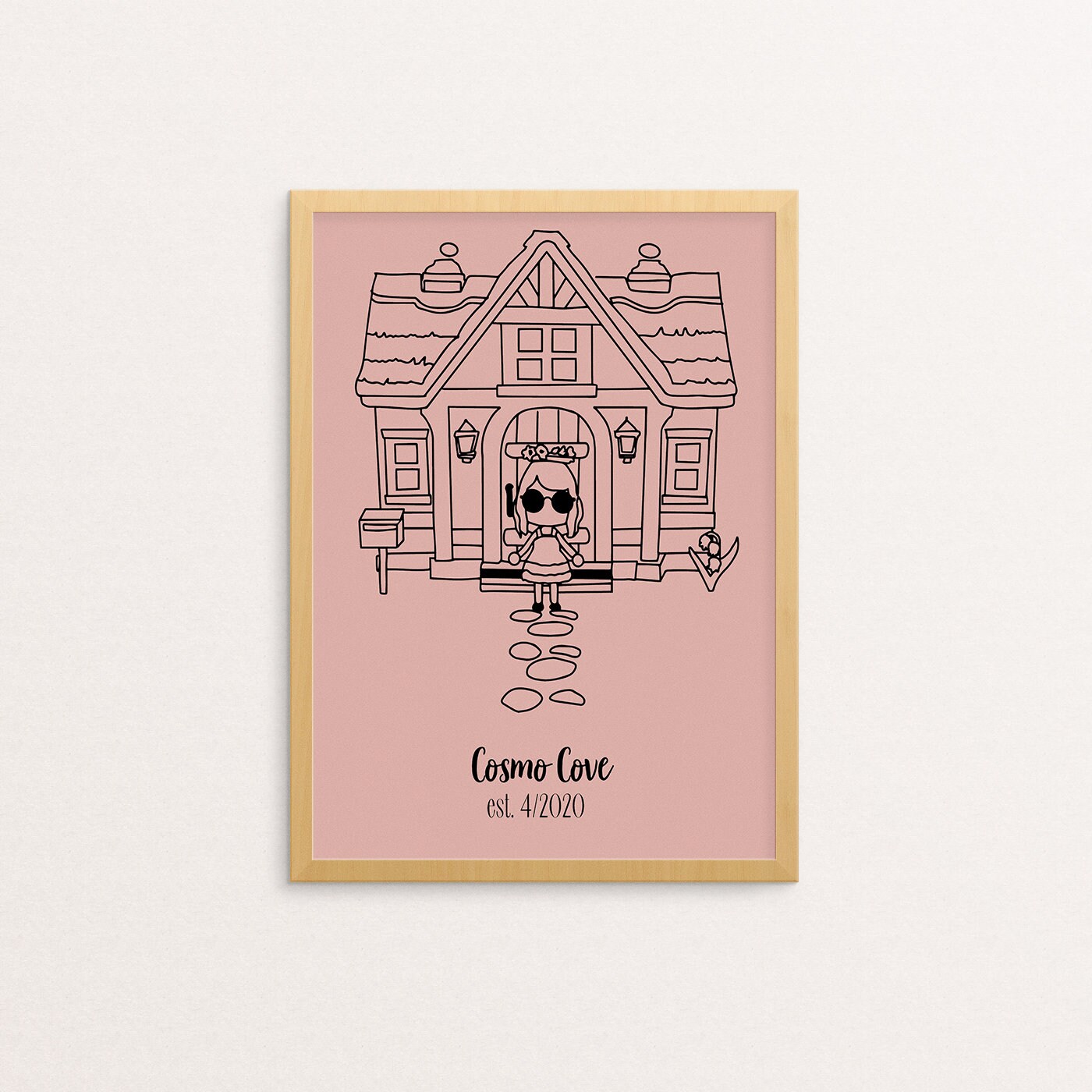 Custom Animal Crossing Line Art Print 8x10 Animal Crossing - Etsy